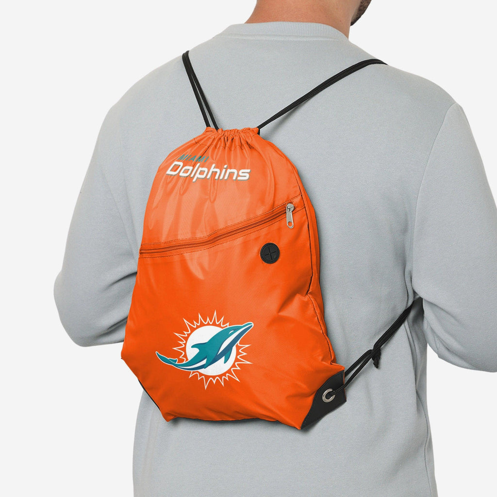 Miami Dolphins Pocket Drawstring Backpack FOCO