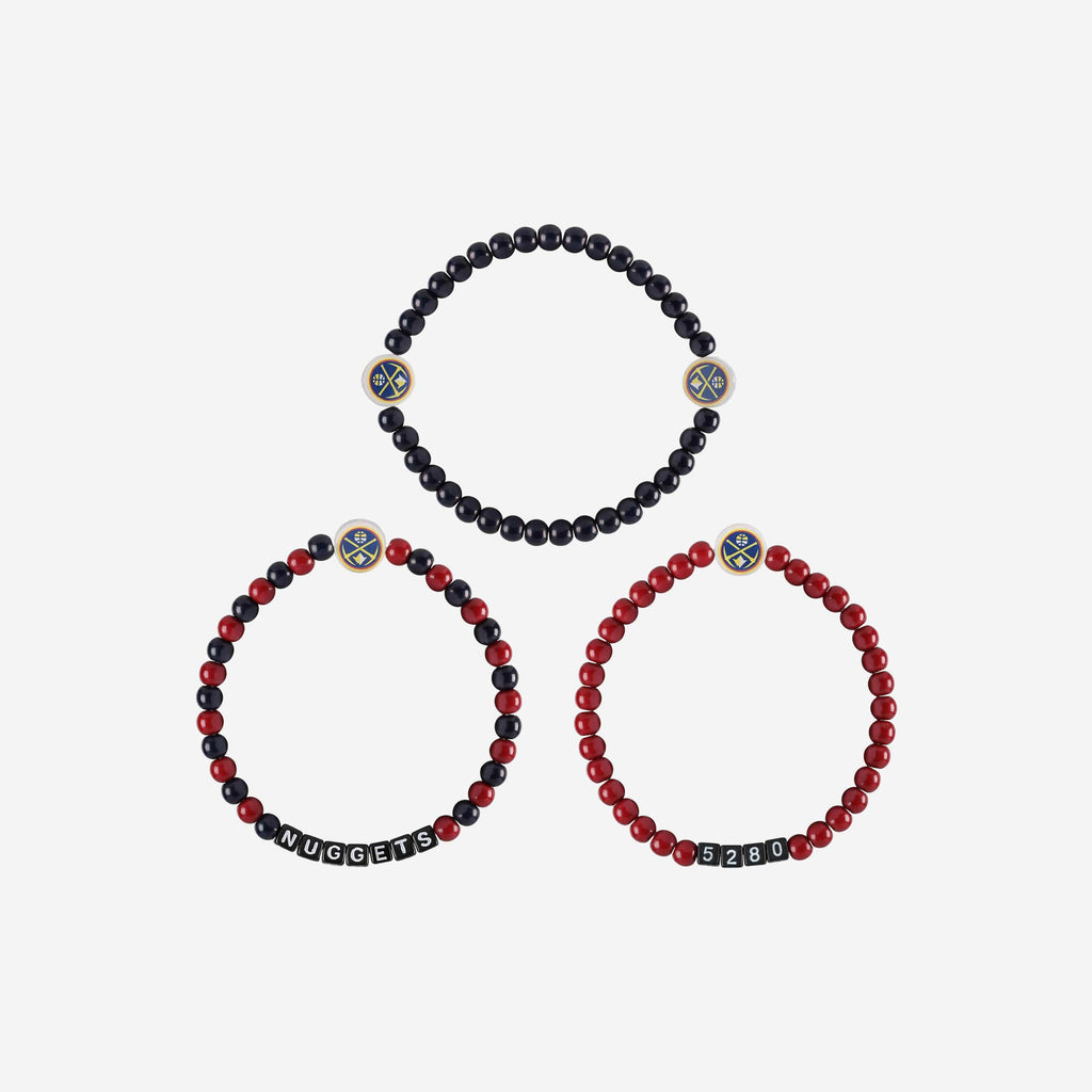 Denver Nuggets 3 Pack Beaded Friendship Bracelet Foco