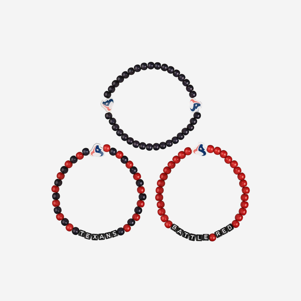 Houston Texans 3 Pack Beaded Friendship Bracelet FOCO