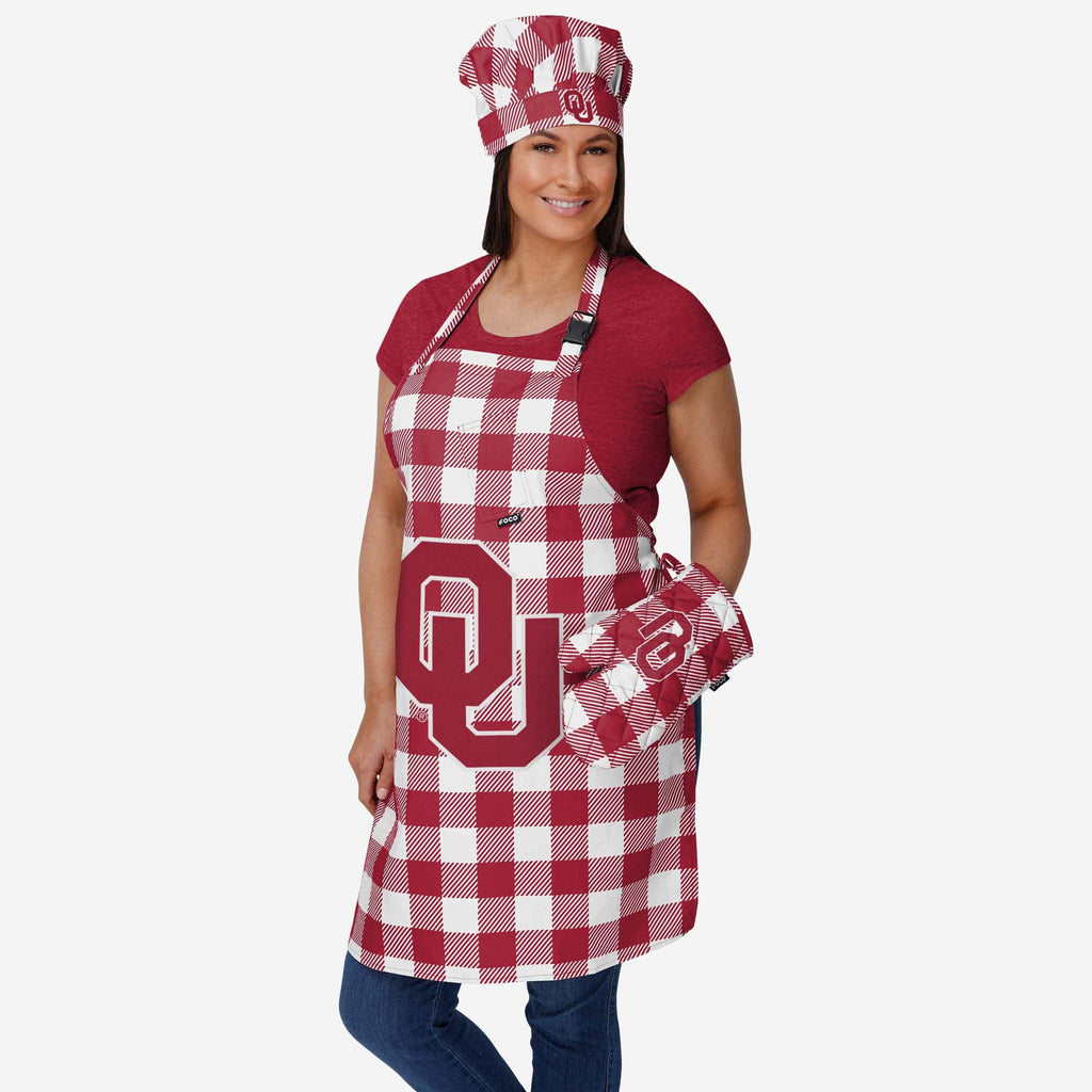 Oklahoma Sooners Plaid Chef Set FOCO