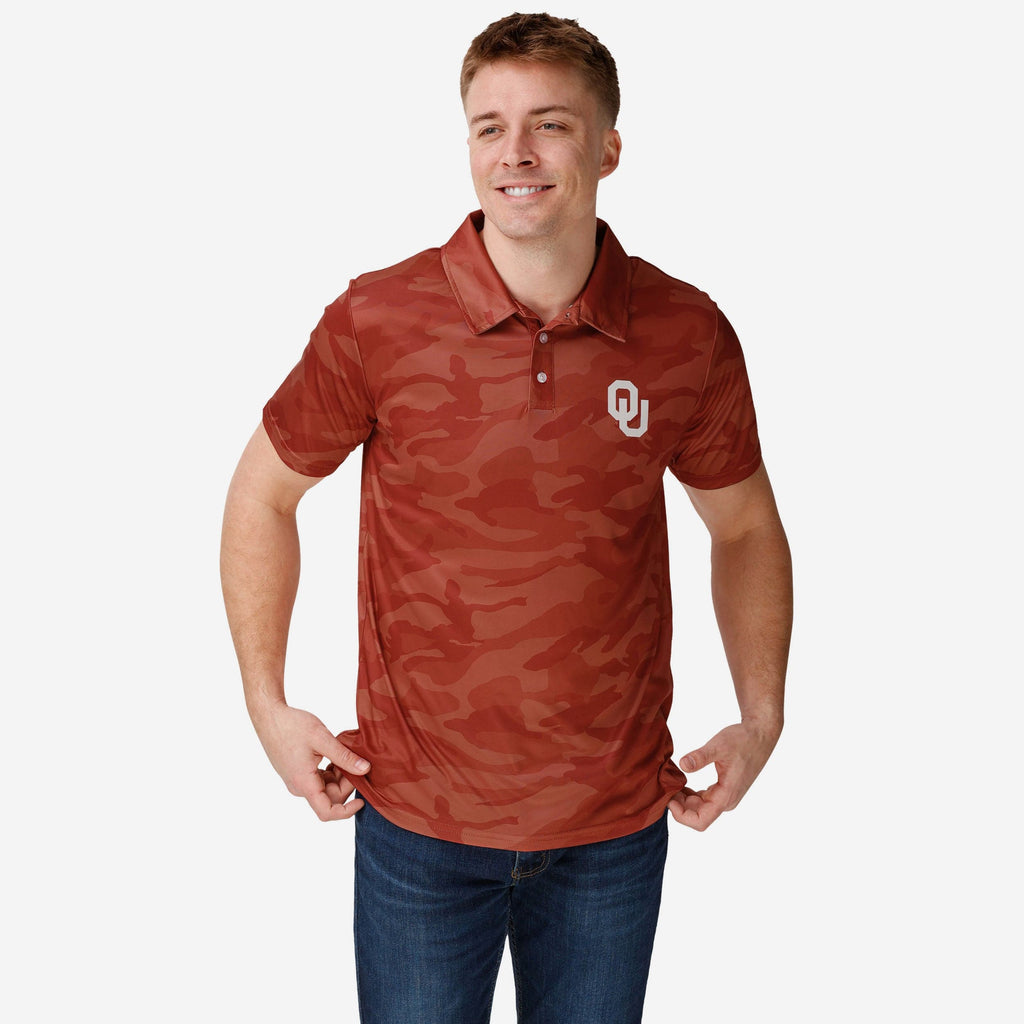 Oklahoma Sooners Color Camo Polyester Polo FOCO