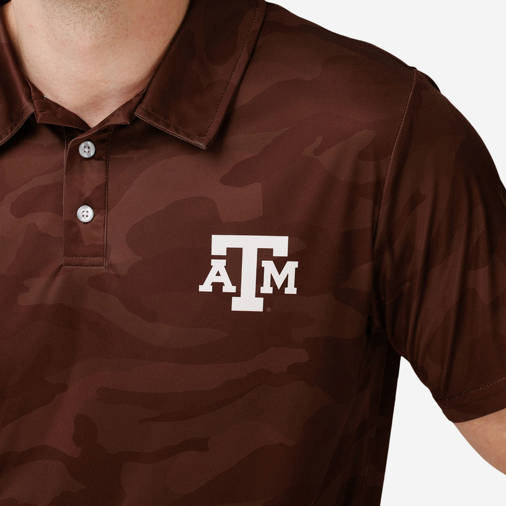 Texas A&M Aggies Color Camo Polyester Polo FOCO