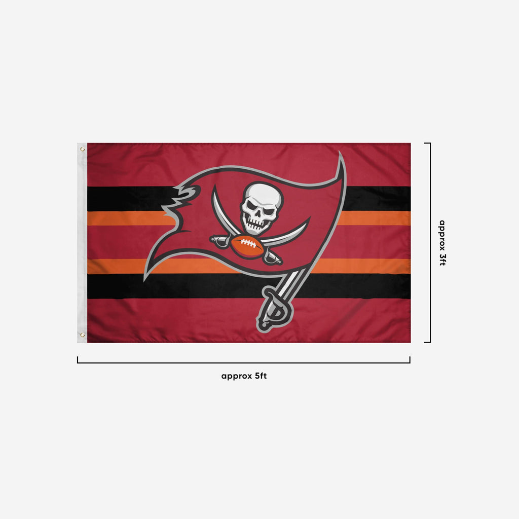 Tampa Bay Buccaneers Big Logo Team Stripe Horizontal Flag FOCO