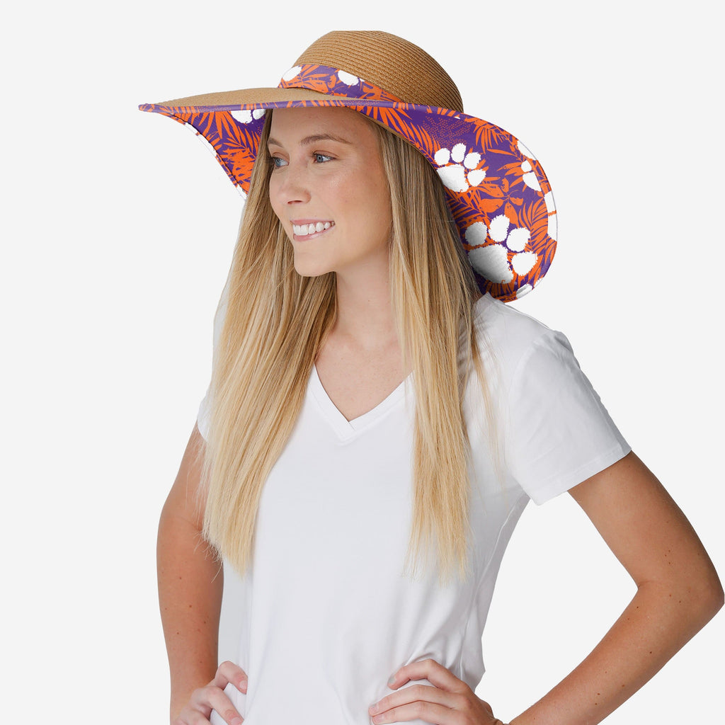Clemson Tigers Womens Floral Straw Hat FOCO