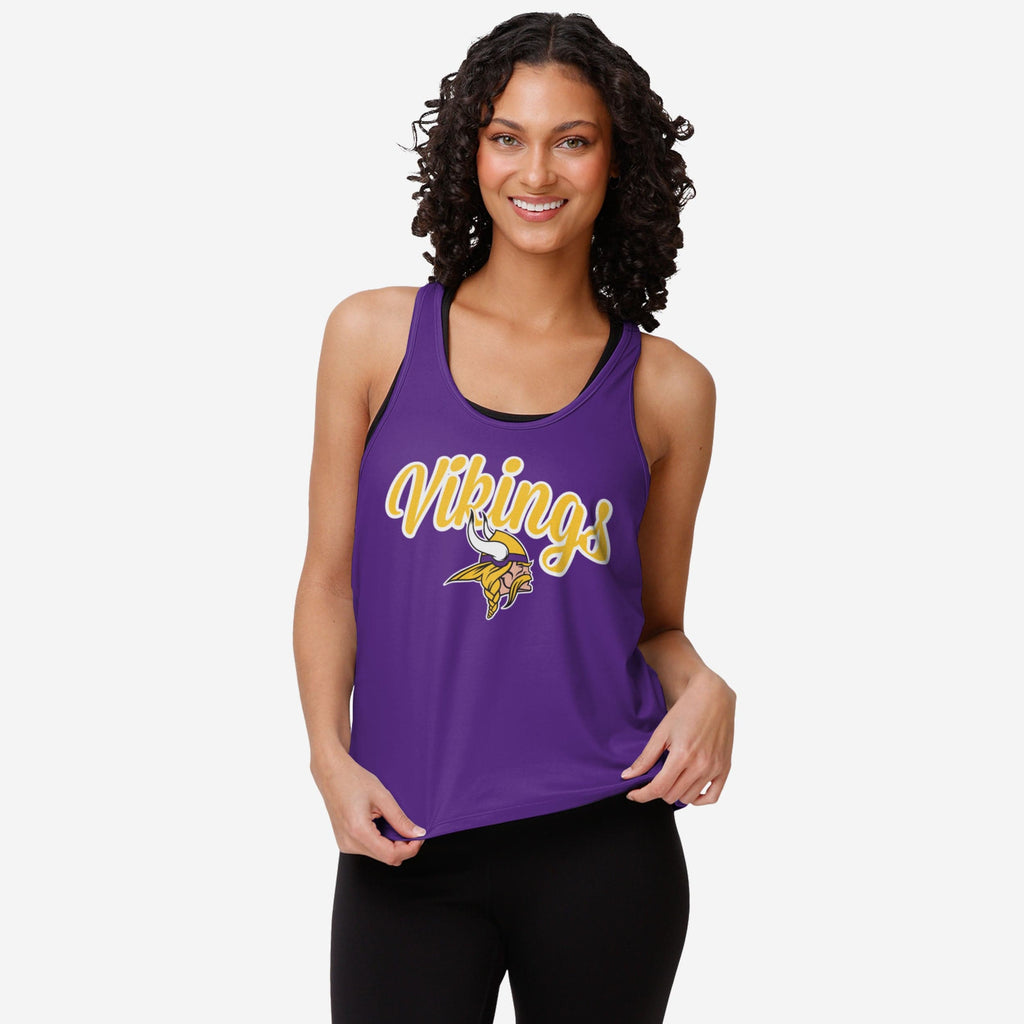 Minnesota Vikings Womens Wordmark Team Stripe Sleeveless Top FOCO