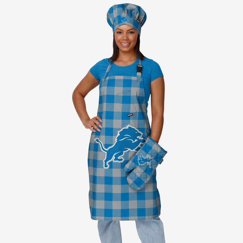 Detroit Lions Plaid Apron FOCO