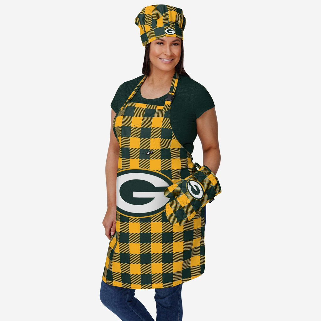 Green Bay Packers Plaid Apron FOCO