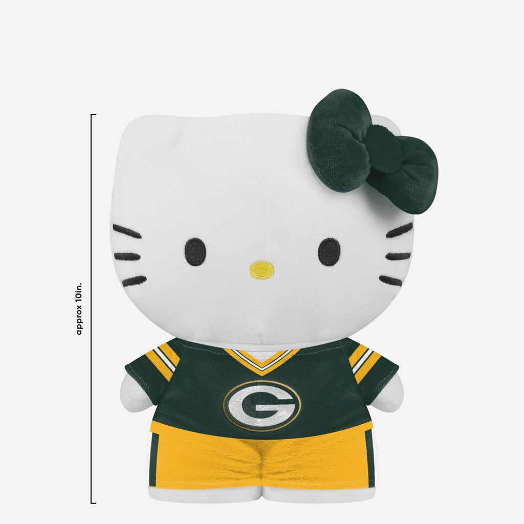 Green Bay Packers Team Color Bow Hello Kitty® Jersey Plush FOCO