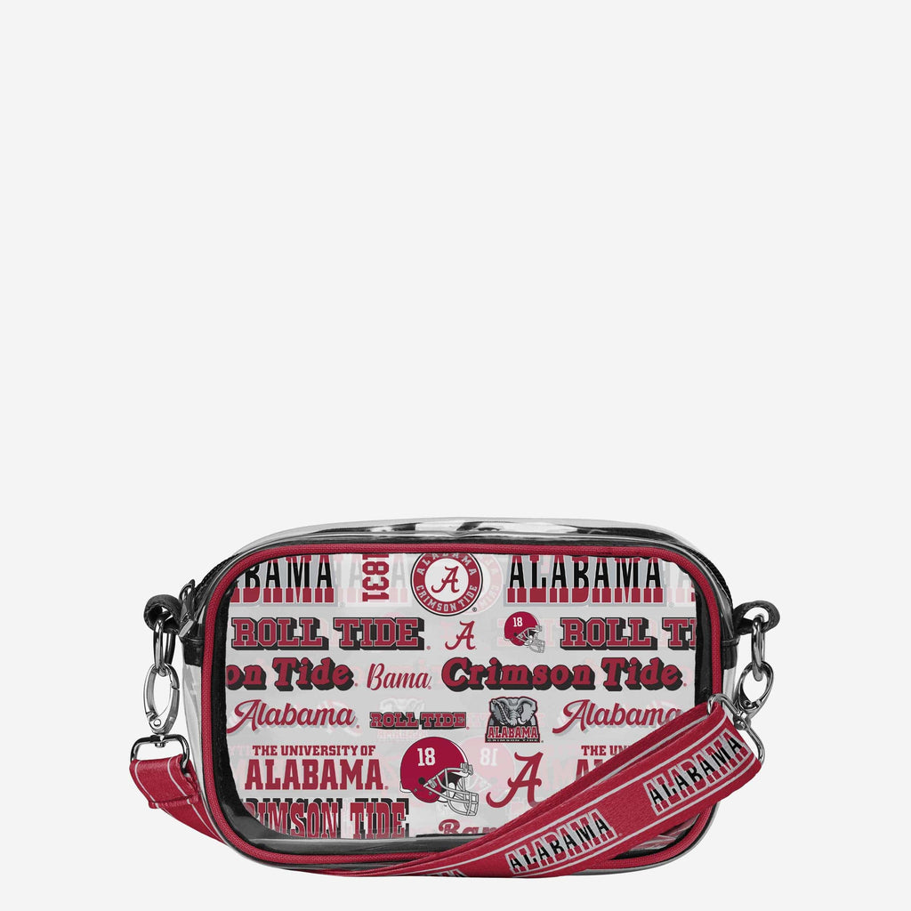Alabama Crimson Tide Repeat Retro Print Clear Crossbody Bag FOCO