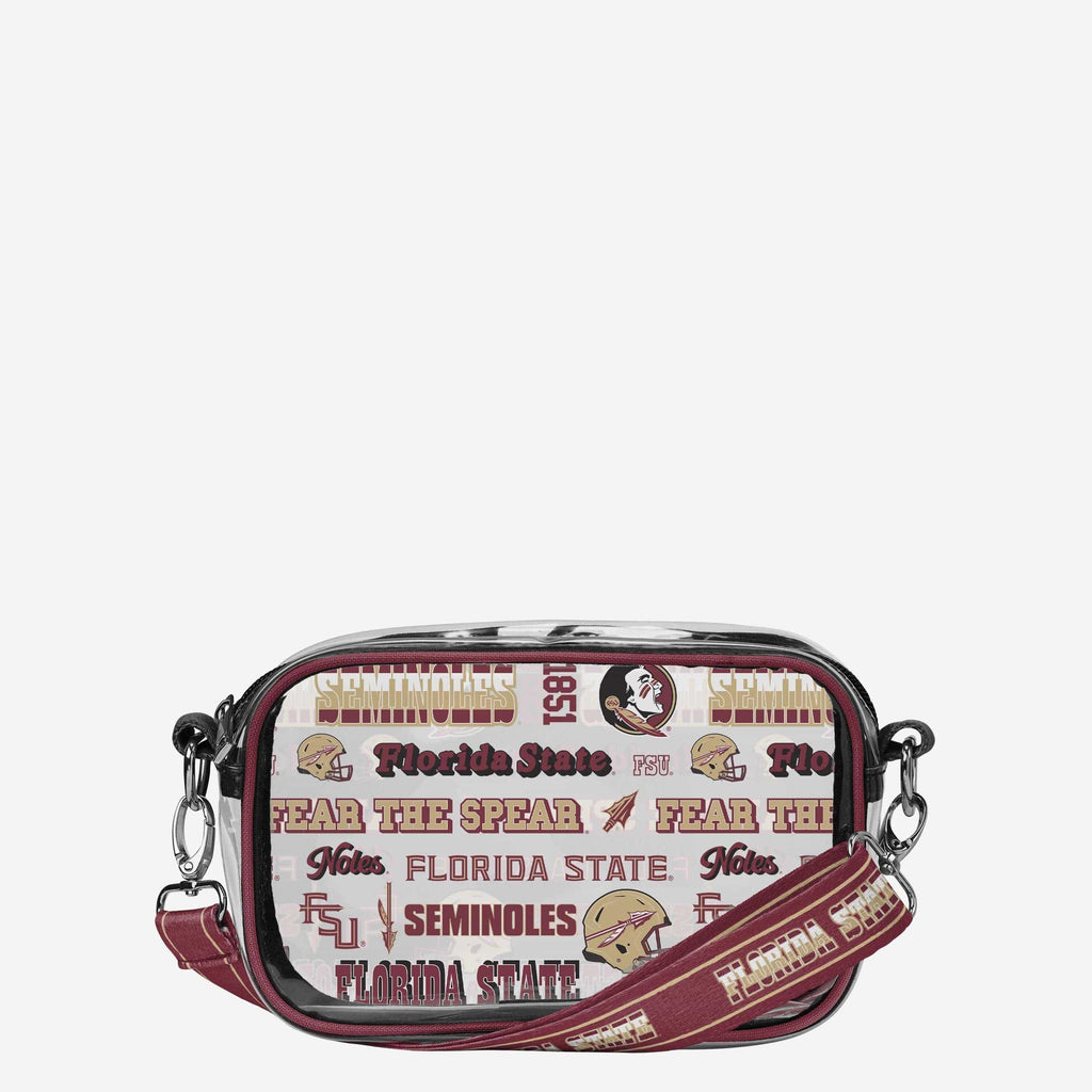Florida State Seminoles Repeat Retro Print Clear Crossbody Bag FOCO