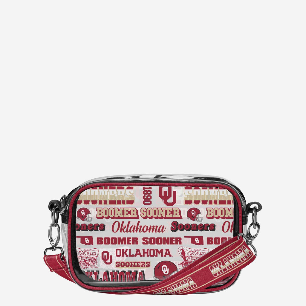 Oklahoma Sooners Repeat Retro Print Clear Crossbody Bag FOCO