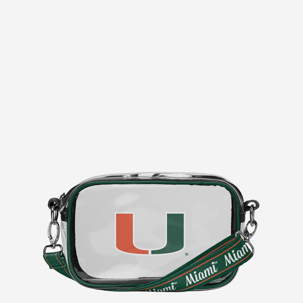 Miami Hurricanes Team Stripe Clear Crossbody Bag FOCO