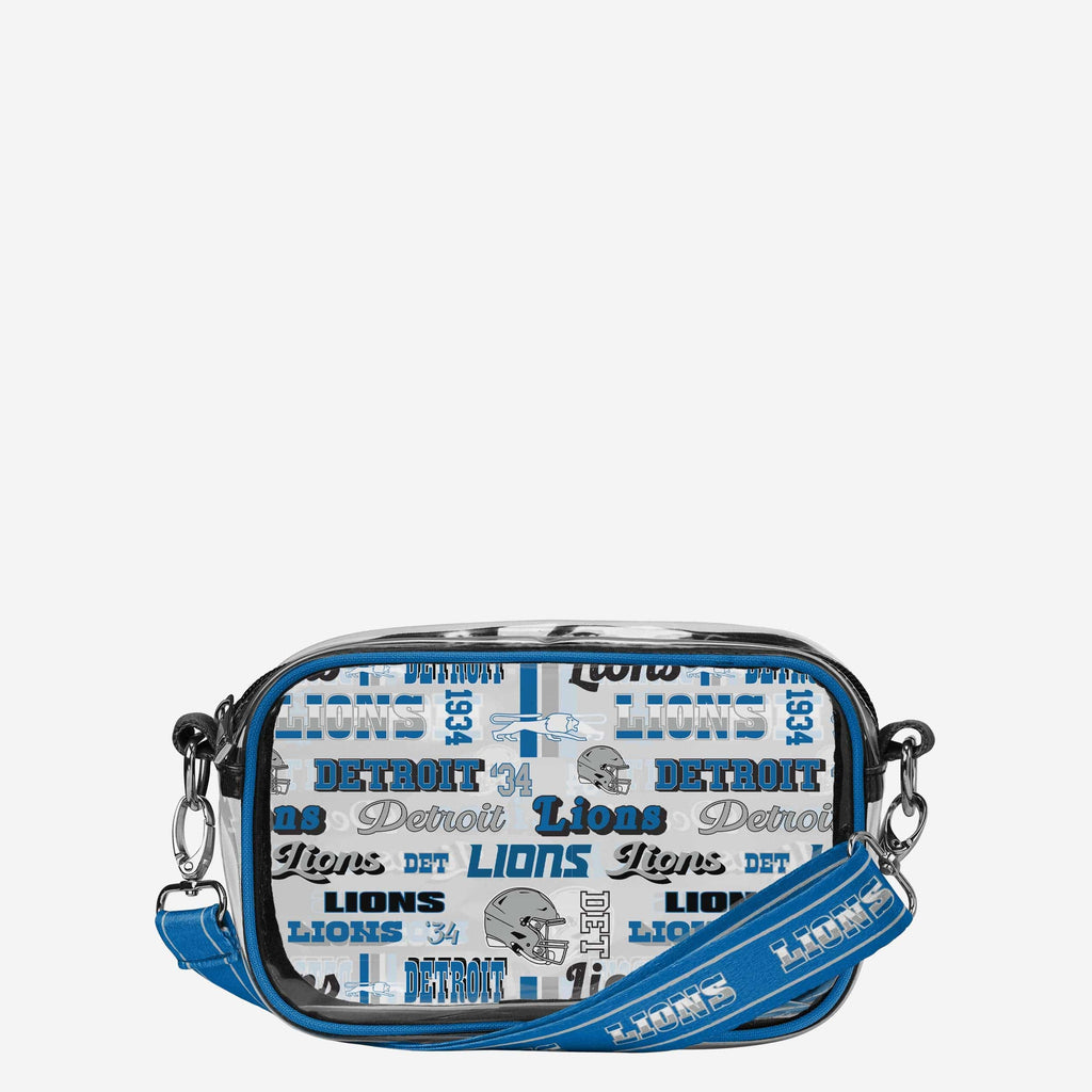 Detroit Lions Repeat Retro Print Clear Crossbody Bag FOCO