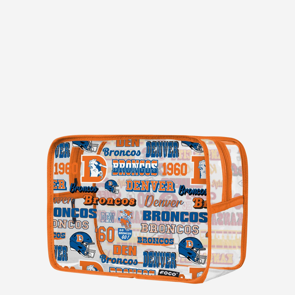 Denver Broncos Repeat Retro Print Clear Cosmetic Bag FOCO