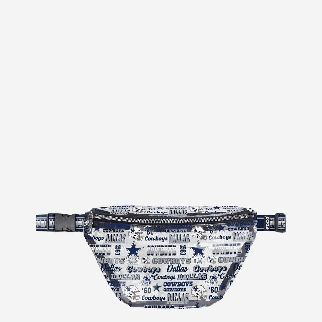 Dallas Cowboys Repeat Retro Print Clear Fanny Pack FOCO