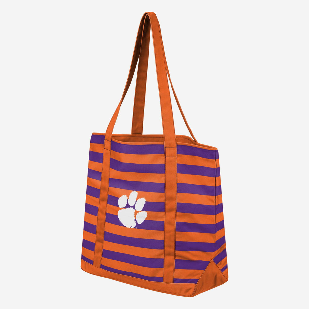 Clemson Tigers Team Stripe Canvas Tote Bag FOCO