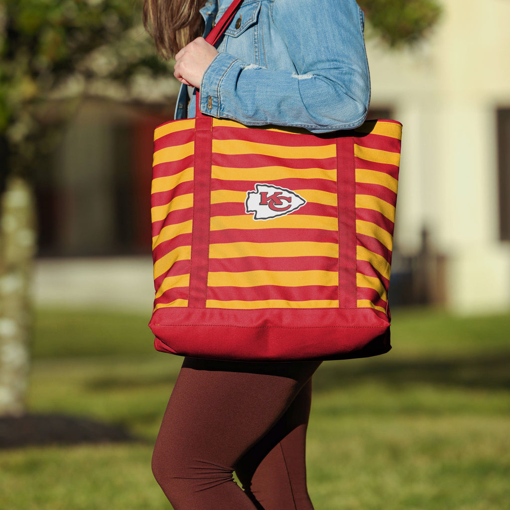 Kansas City Chiefs Team Stripe Canvas Tote Bag FOCO