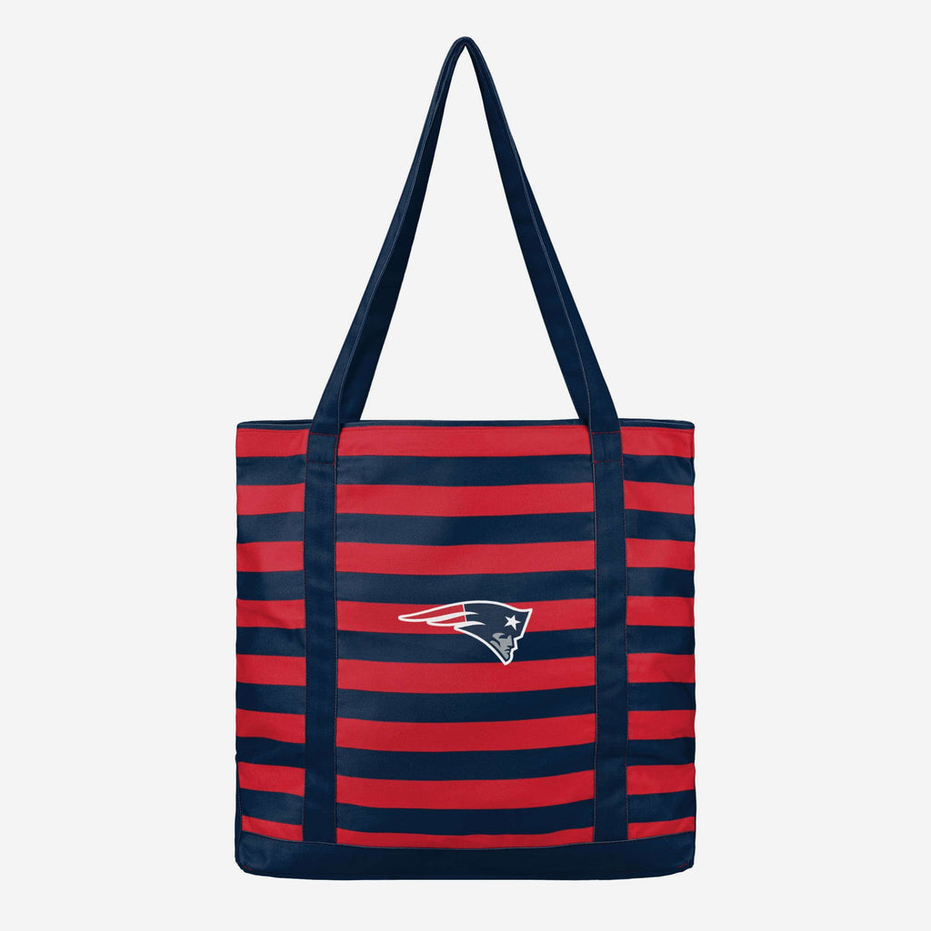 New England Patriots Team Stripe Canvas Tote Bag FOCO