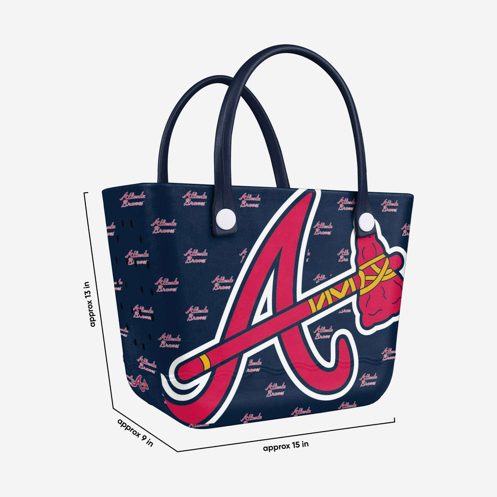 Atlanta Braves Big Logo Mini Print Tailgate Tote Bag FOCO