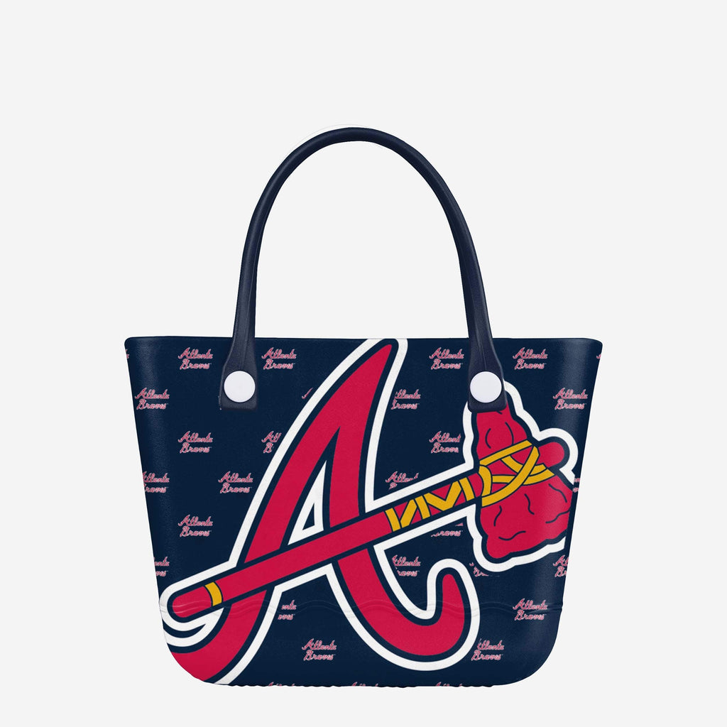 Atlanta Braves Big Logo Mini Print Tailgate Tote Bag FOCO
