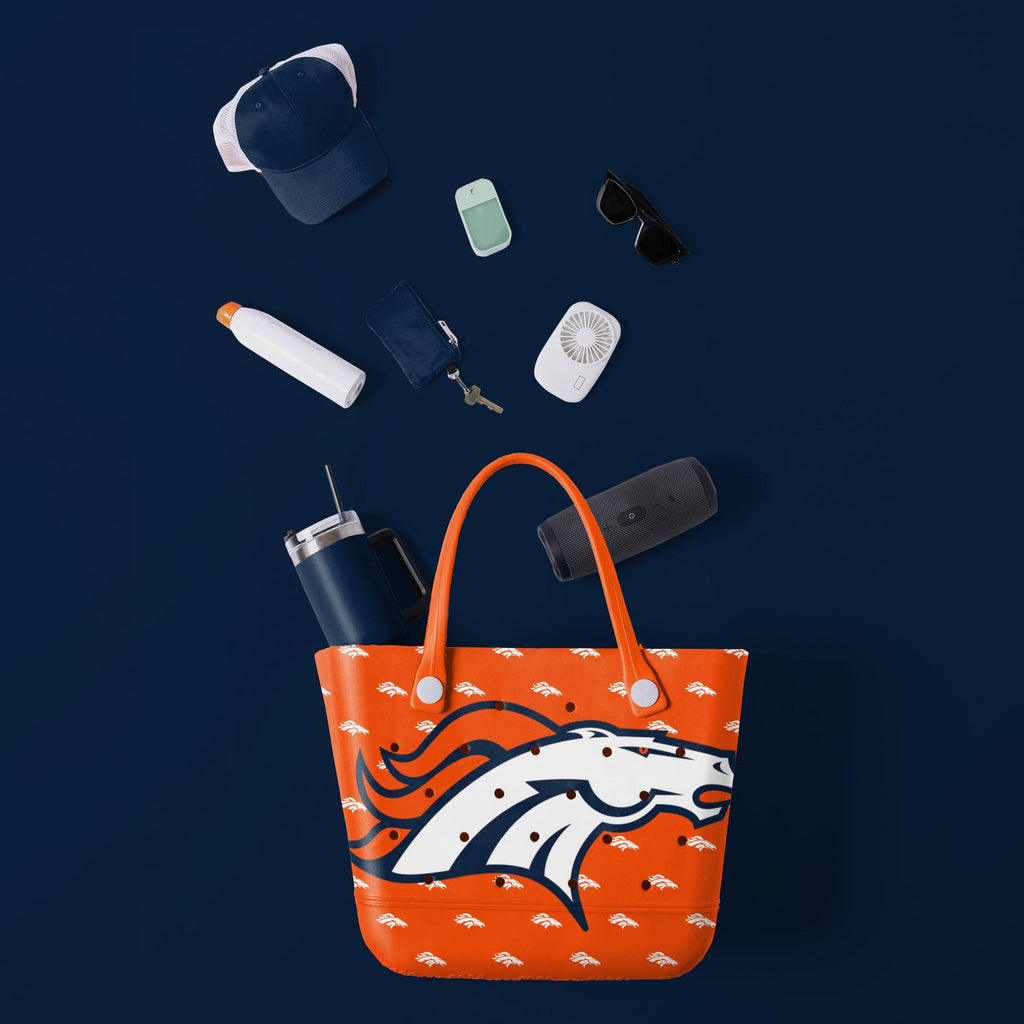 Denver Broncos Big Logo Mini Print Tailgate Tote Bag FOCO