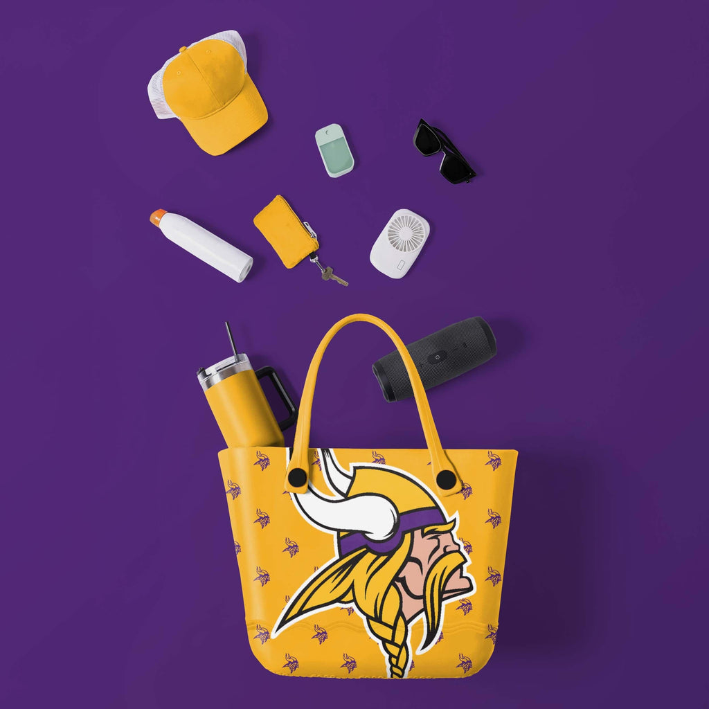 Minnesota Vikings Big Logo Mini Print Tailgate Tote Bag FOCO