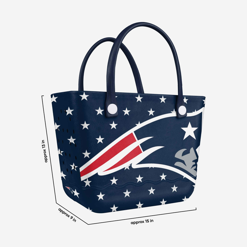 New England Patriots Big Logo Mini Print Tailgate Tote Bag FOCO