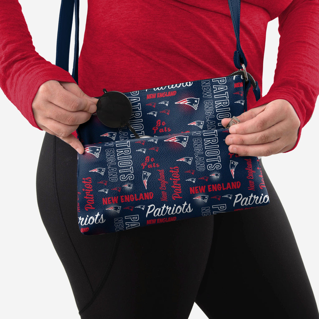 New England Patriots Spirited Style Printed Collection Foldover Tote B FOCO