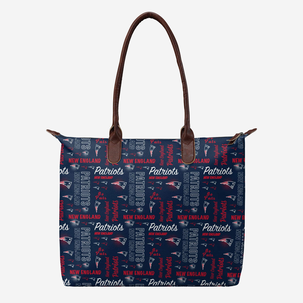 New England Patriots Spirited Style Printed Collection Tote Bag FOCO