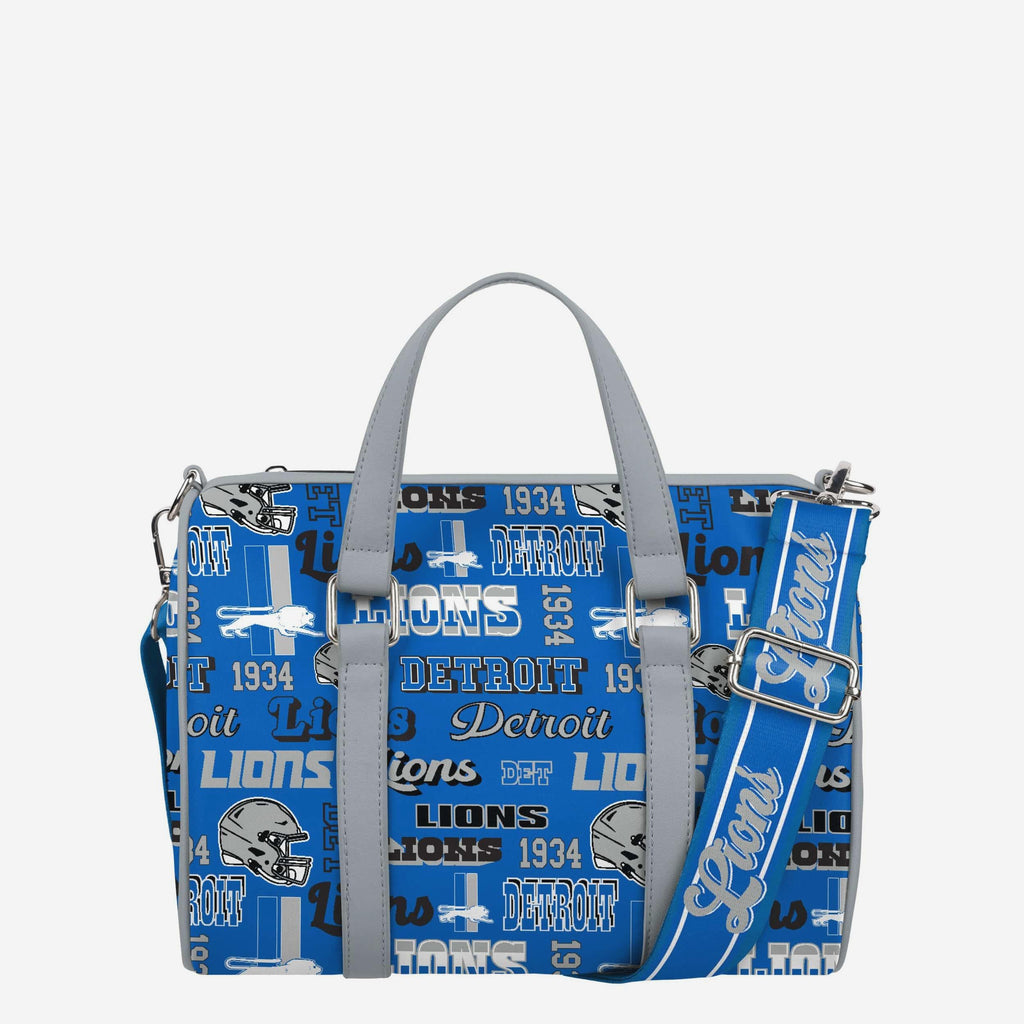 Detroit Lions Repeat Retro Print Nylon Medium Barrel Bag FOCO