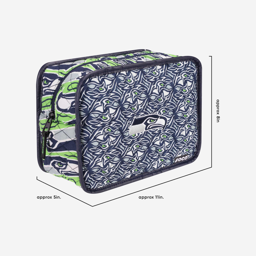 Seattle Seahawks Quilted Printed Cosmetic Bag FOCO
