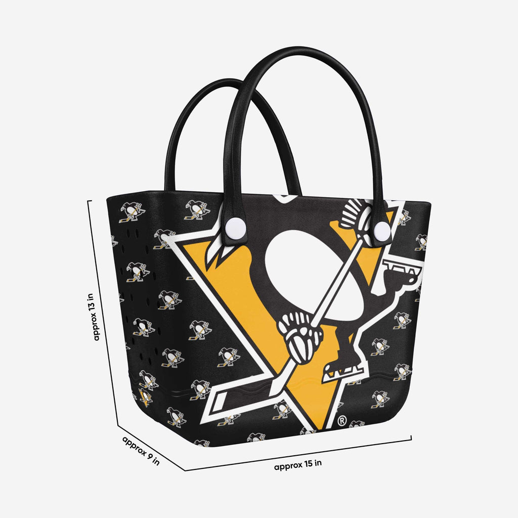 Pittsburgh Penguins Big Logo Mini Print Tailgate Tote Bag FOCO
