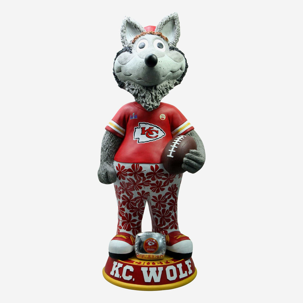 KC Wolf Kansas City Chiefs Super Bowl LVIII Champions 3 Ft Bobblehead FOCO