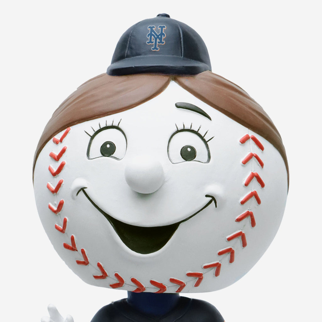 Mrs Met New York Mets Black Jersey Field Stripe Mascot Bighead Bobbleh FOCO