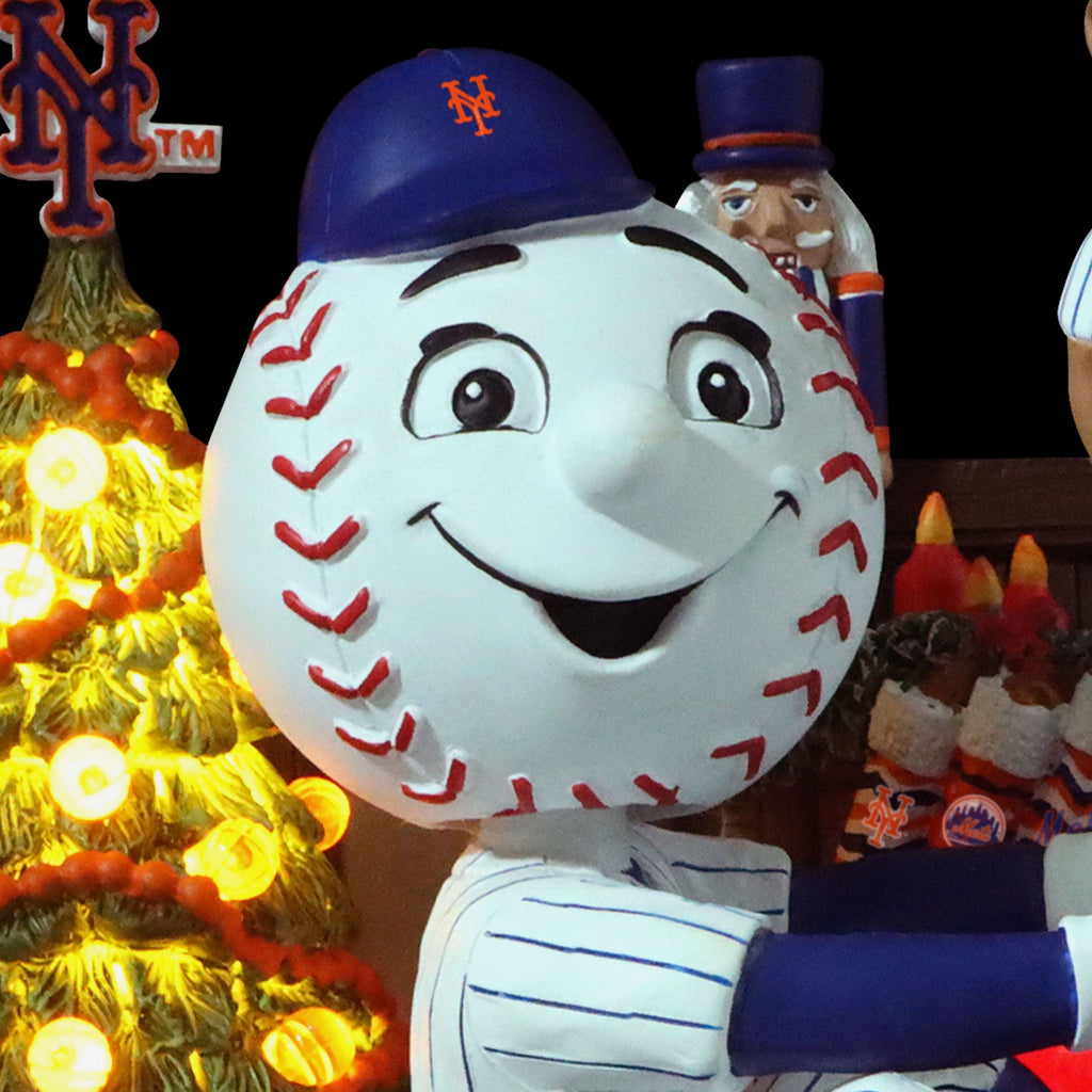 Mr Met & Juan Soto New York Mets Light Up Holiday Bobblehead Scene FOCO