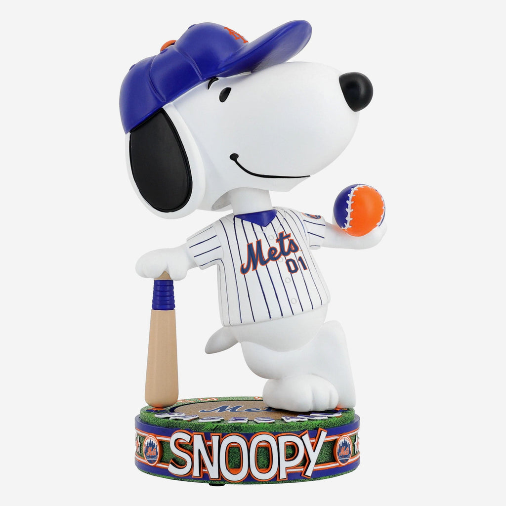 New York Mets Snoopy Peanuts Batter Up Bighead Bobblehead FOCO
