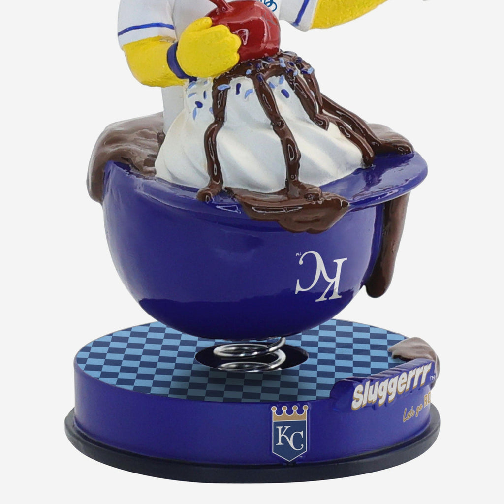 Sluggerrr Kansas City Royals Ice Cream Helmet Mascot Bobblehead FOCO