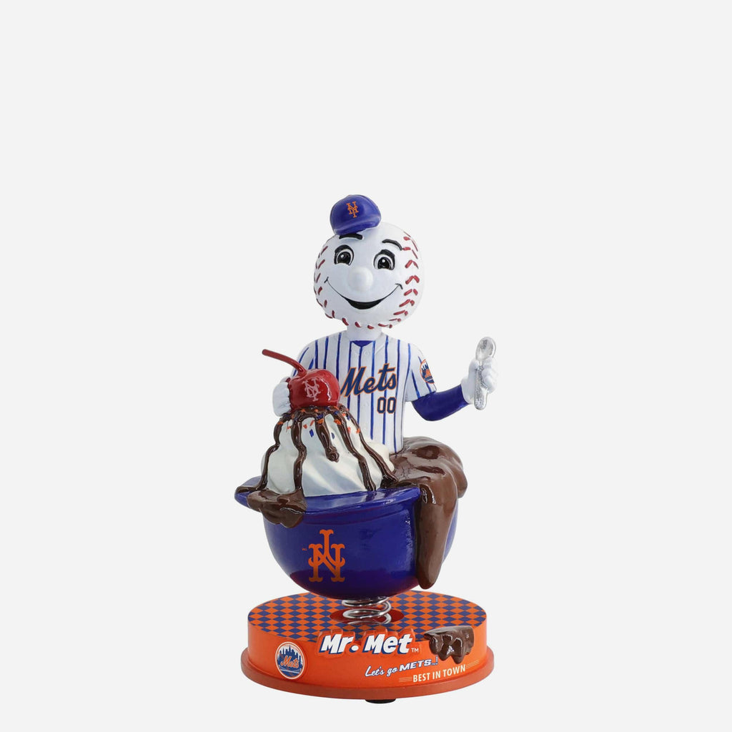 Mr Met New York Mets Ice Cream Helmet Mascot Bobblehead FOCO