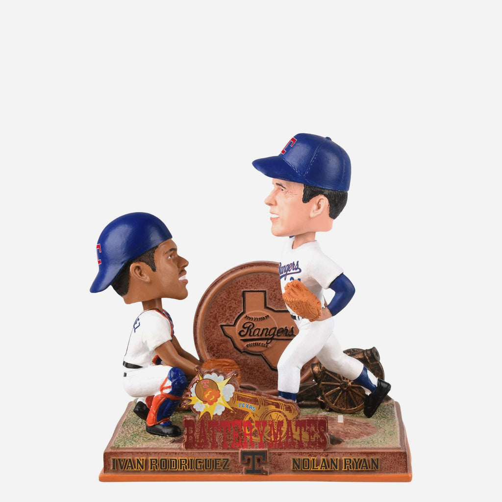 Nolan Ryan & Ivan Rodriguez Texas Rangers Battery Mates Dual Bobblehea FOCO