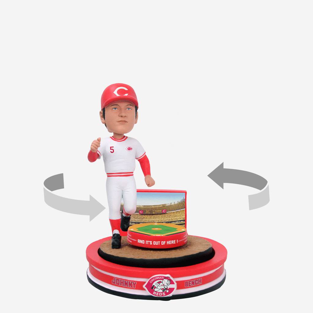 Johnny Bench Cincinnati Reds Home Run Spinner Mini Bobblehead Scene FOCO