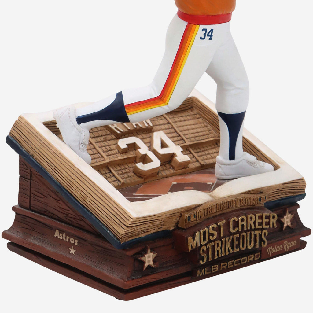 Nolan Ryan Houston Astros All-Time Strikeouts Record Book Bobblehead FOCO