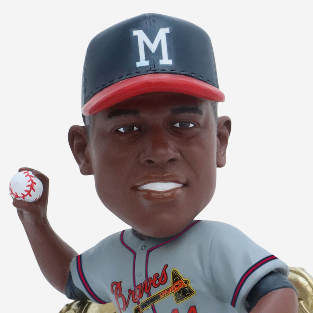 Hank Aaron Milwaukee Braves 3x Gold Glove Award Bobblehead FOCO