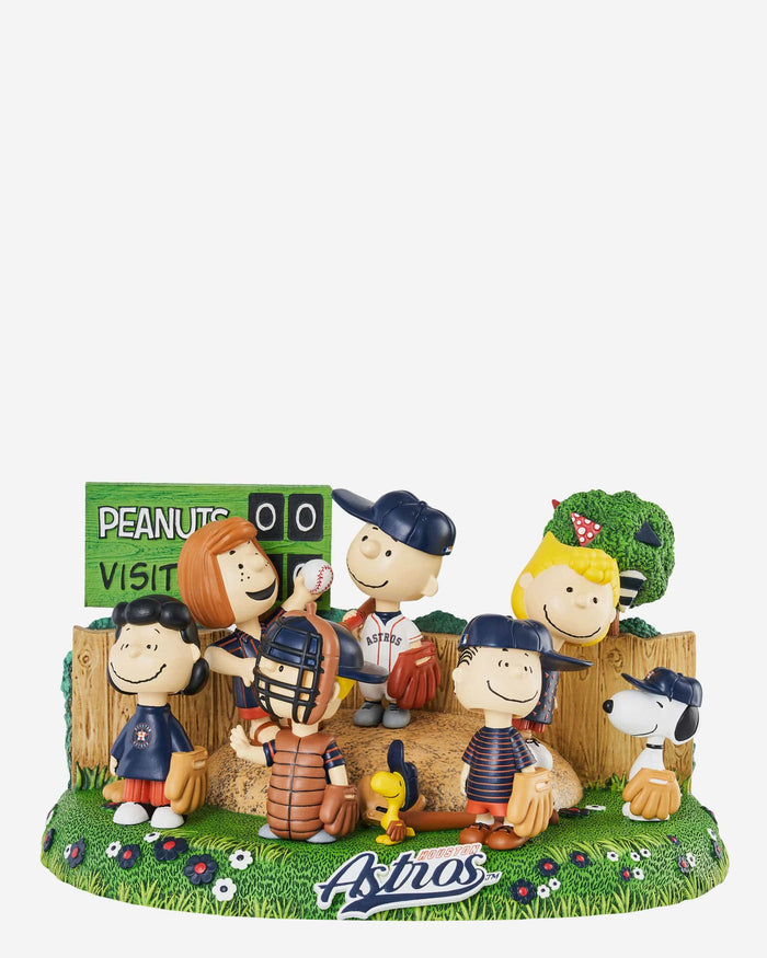 Houston Astros Peanuts Gang Baseball Field Mini Bobblehead Scene FOCO
