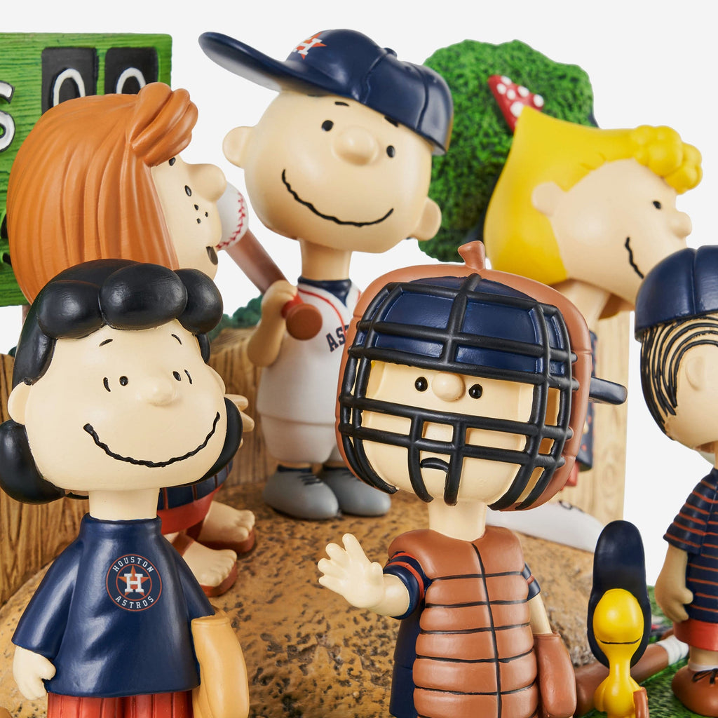 Houston Astros Peanuts Gang Baseball Field Mini Bobblehead Scene FOCO