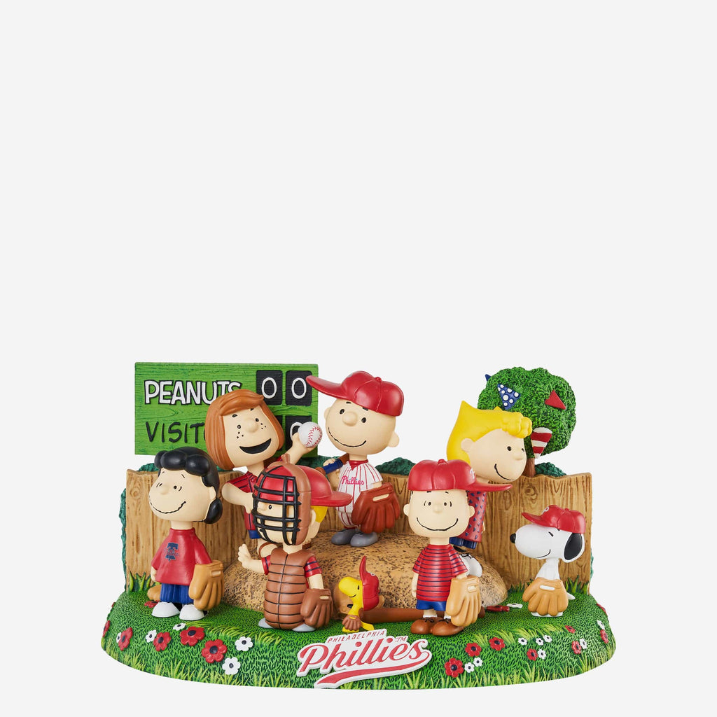 Philadelphia Phillies Peanuts Gang Baseball Field Mini Bobblehead Scen FOCO