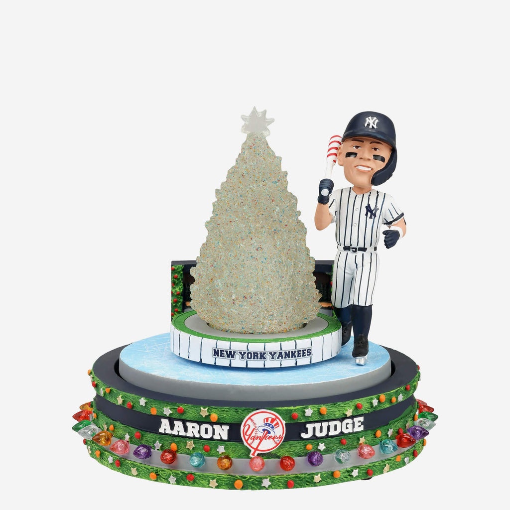 Aaron Judge New York Yankees Christmas Tree Skating Rink Spinner Bobbl FOCO