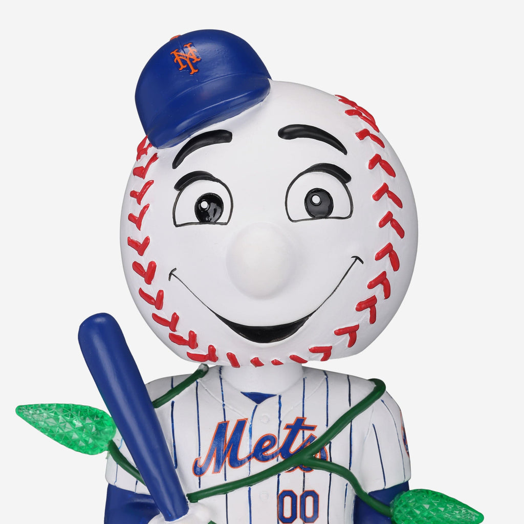Mr Met New York Mets Holiday Lights Mascot Bobblehead FOCO