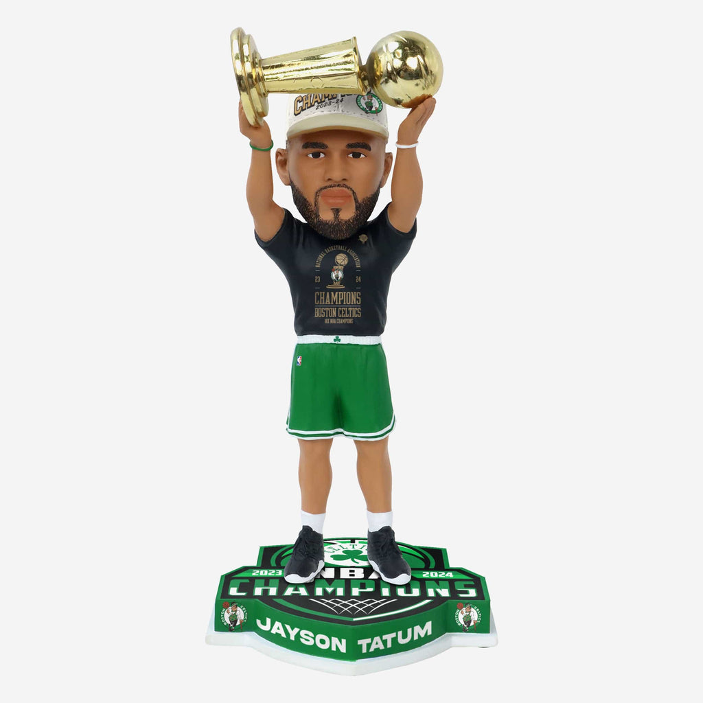 Jayson Tatum Boston Celtics 2024 NBA Champions Trophy Hoist Bobblehead FOCO