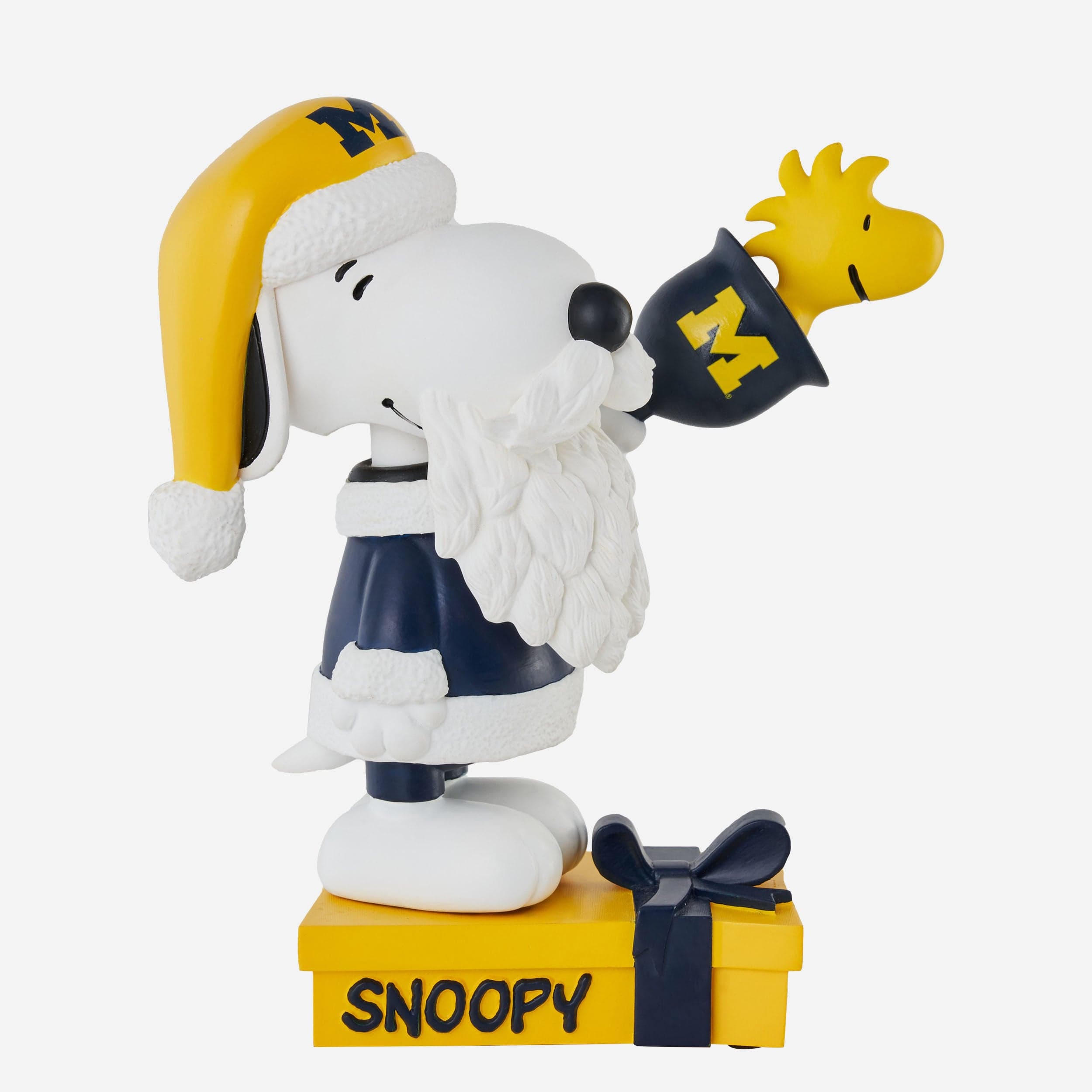 Michigan Wolverines Snoopy & Woodstock Peanuts Christmas Special Bobbl FOCO