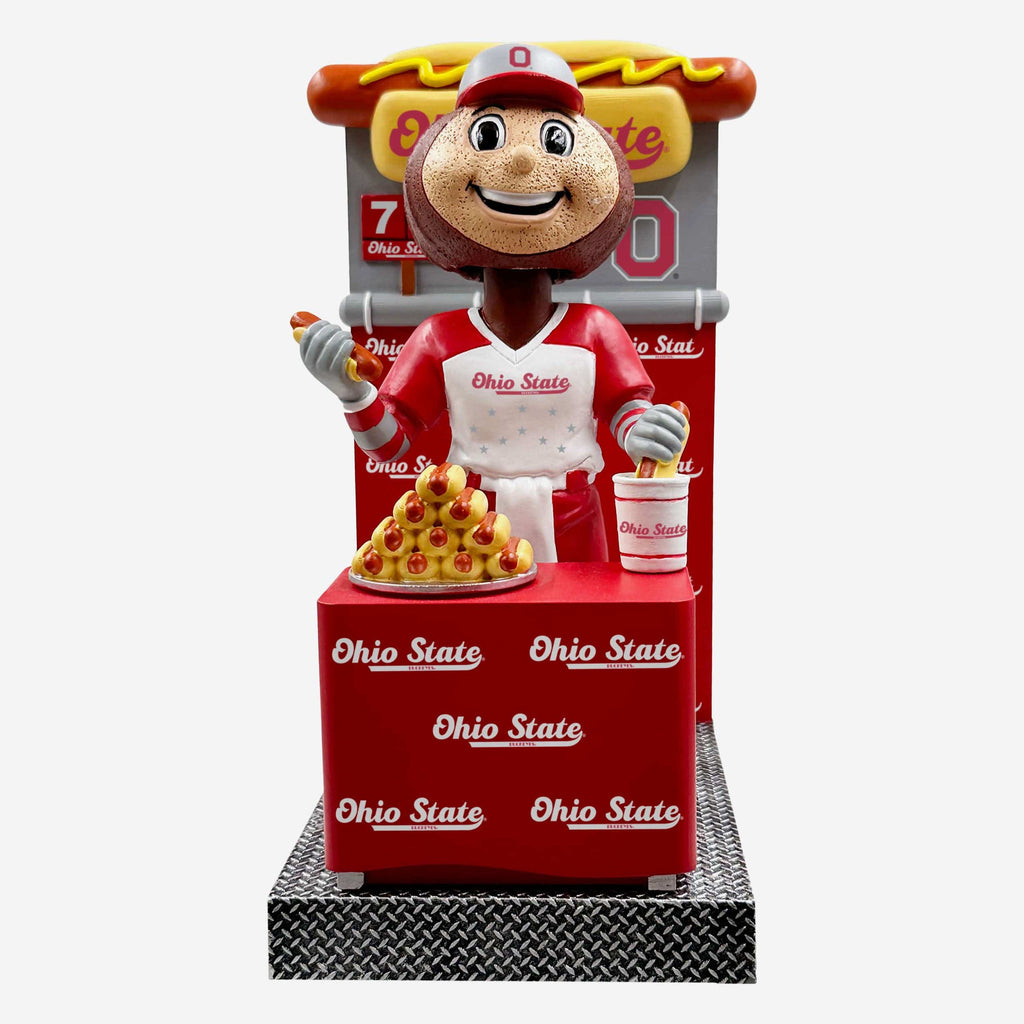 Brutus Buckeye Ohio State Buckeyes Hot Dog Eating Contest Mascot Bobbl FOCO